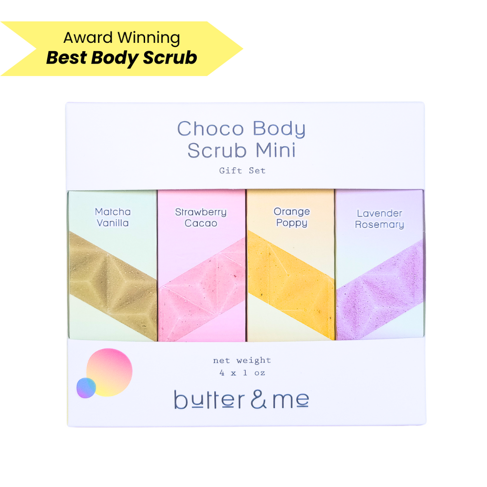 Choco Body Scrub Mini Gift Set - Travel Size Exfoliating Bar – Butter & Me